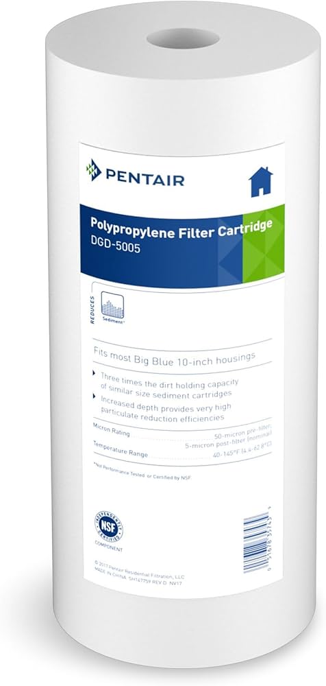 Pentek DGD 5005 Dual Grade Sediment Filter (50/5 Micron) 10" Big Blue ...