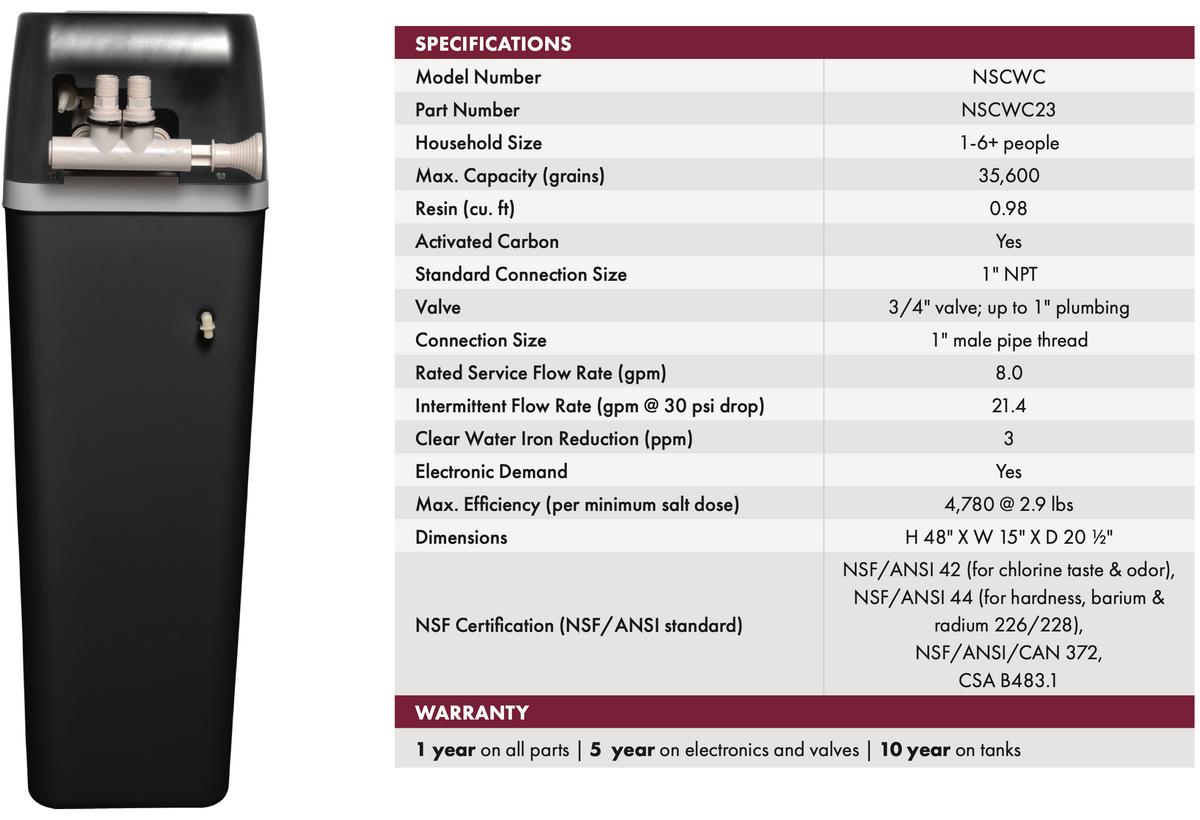 NORTH STAR - NSCWC23 - 2-IN-1 SOFTENER + WHOLE HOME FILTRATION (Non- W ...