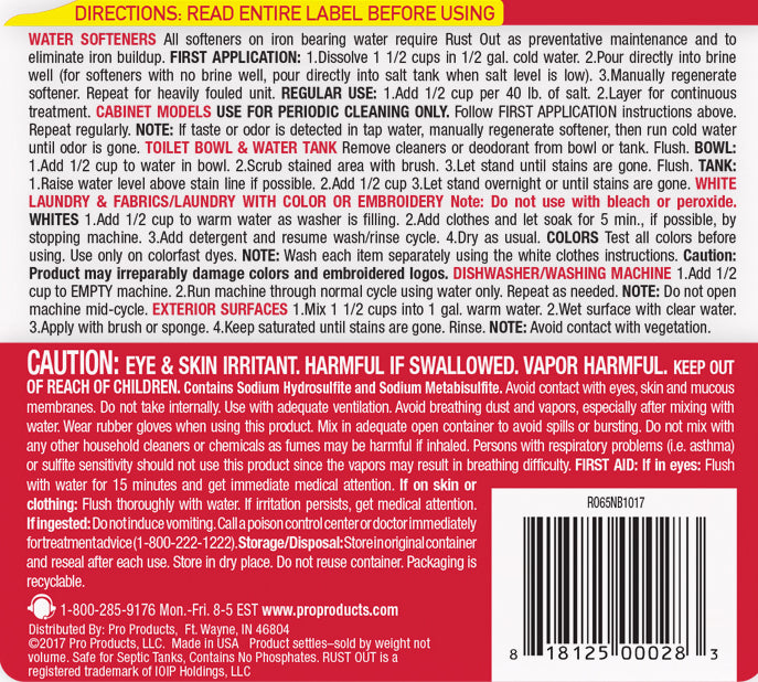 Pro Products Rust Out - 5lbs/76oz – Purifi Water